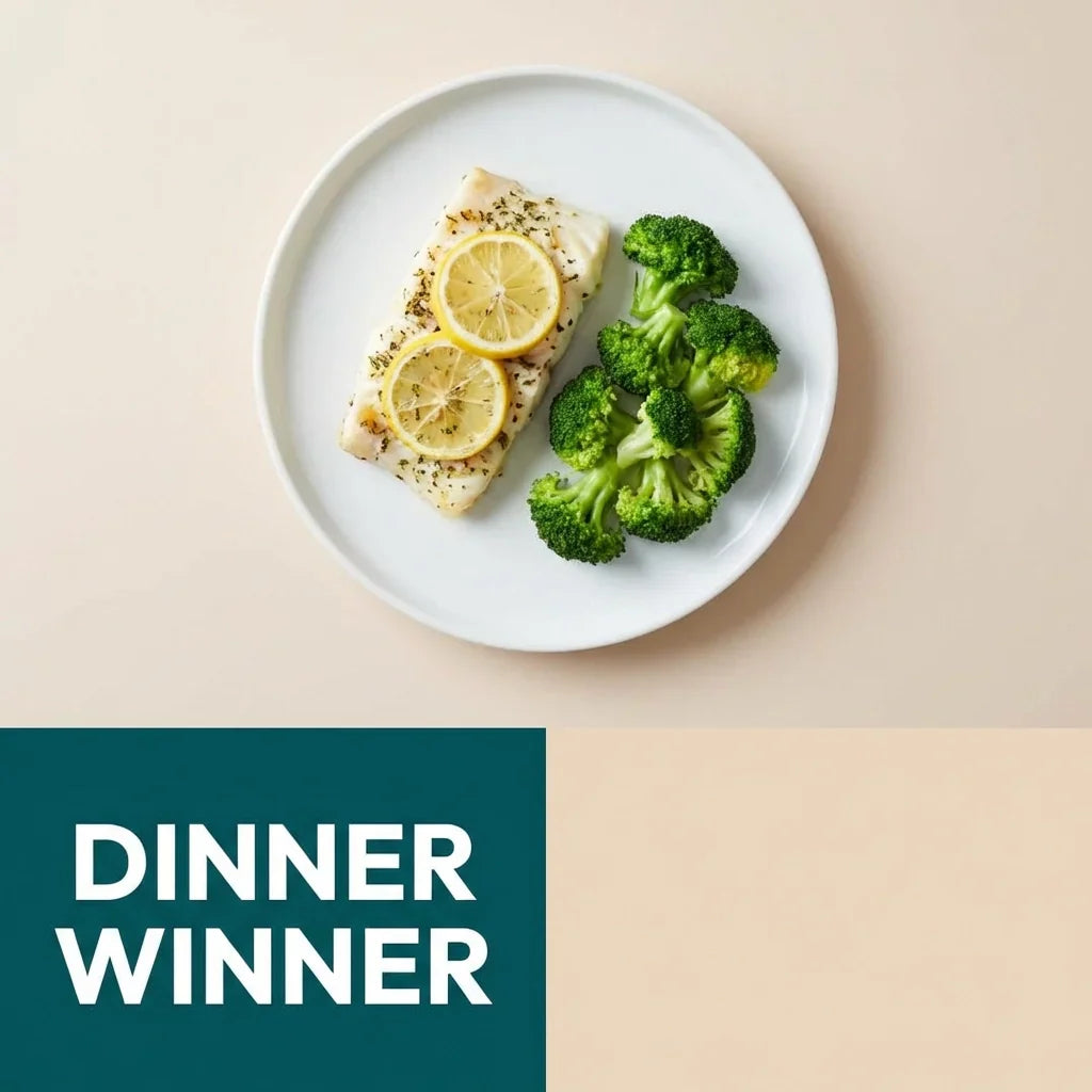 Dinner Winner: Lemon Garlic Baked Cod with Steamed Broccoli – Fitness ...
