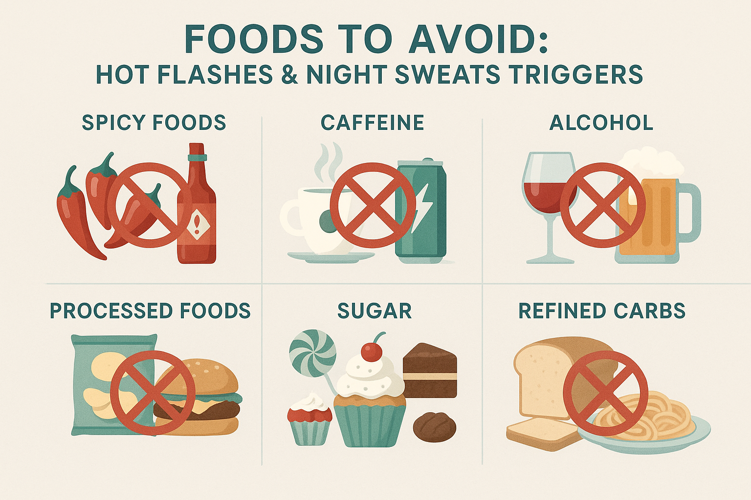 Foods to Avoid That Can Trigger Hot Flashes and Night Sweats – Fitness ...