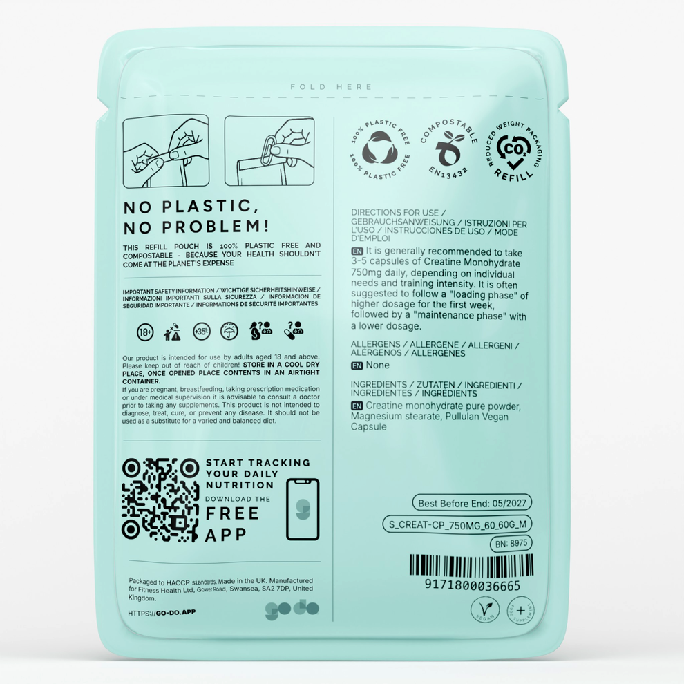 Cognitive Support Creatine Monohydrate 750mg Capsules - Sports & Muscl ...