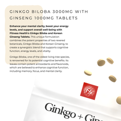 Ginkgo Biloba 3000mg with Ginseng 1000mg – Fitness Health