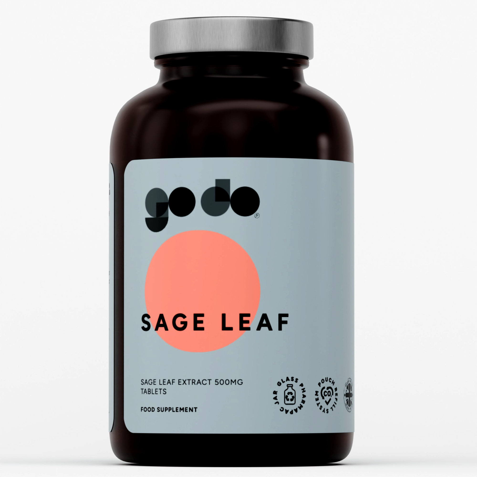 Sage Leaf Extract 500mg Tablets - Cognitive Function & Menopausal Supp ...